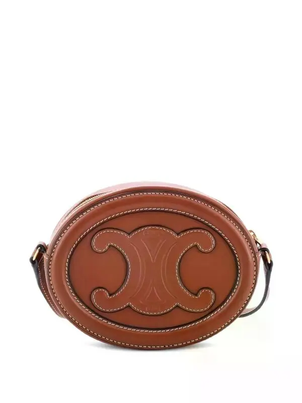 Celine Triomphe Oval Leather Mini Crossbody Bag