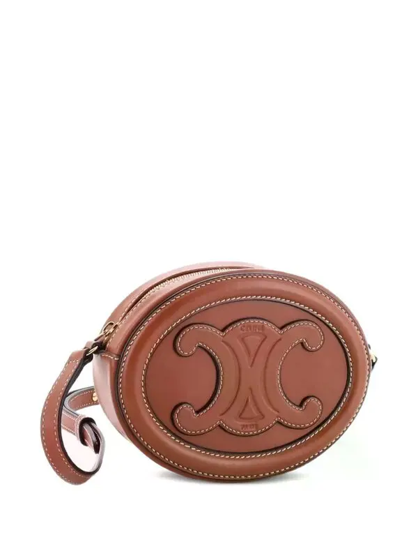 Celine Triomphe Oval Leather Mini Crossbody Bag