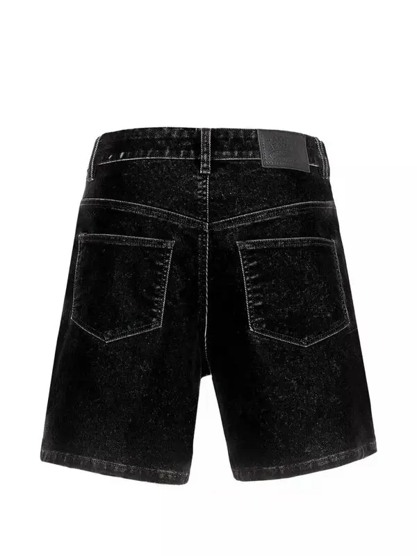 Agua Bendita Dahlia Flower-embellished Denim Shorts