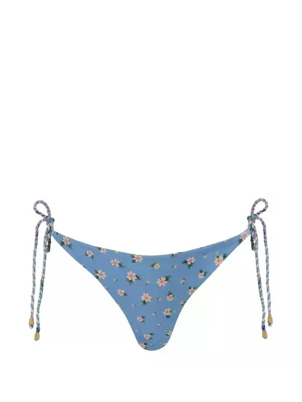 Agua Bendita Tammy Floral Print Reversible Bikini Bottoms - White
