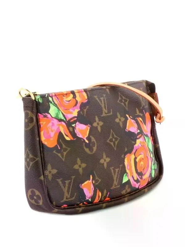LOUIS VUITTON Monogram Roses Pochette Accessoires Shoulder Bag - Brown
