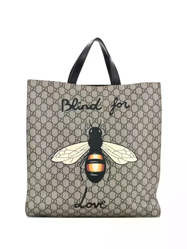 Gucci Convertible Soft Open Printed Gg Coated Canvas Tall Tote Bag - Brown