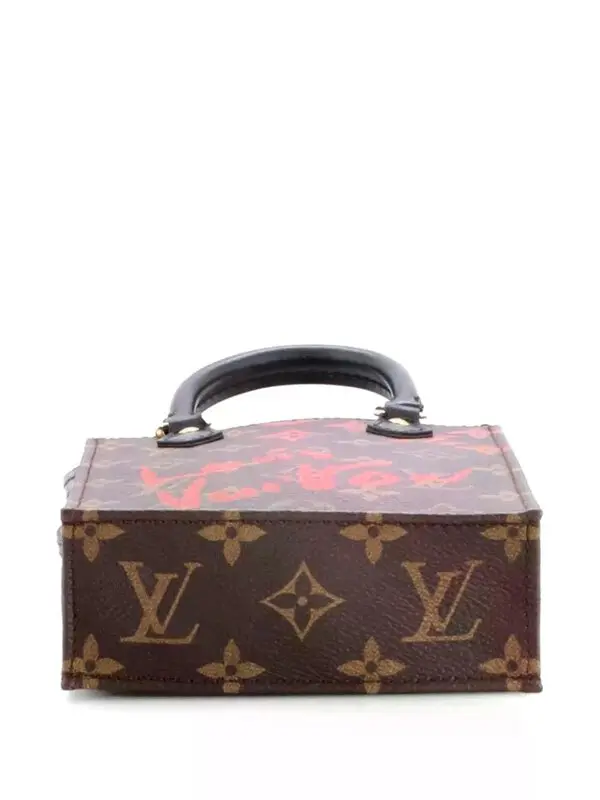 LOUIS VUITTON Petit Sac Plat Bag Limited Edition Fall In Love Monogram Canvas Tote Bag - Brown