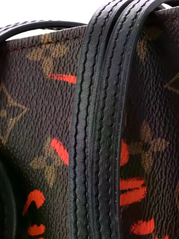LOUIS VUITTON Petit Sac Plat Bag Limited Edition Fall In Love Monogram Canvas Tote Bag - Brown