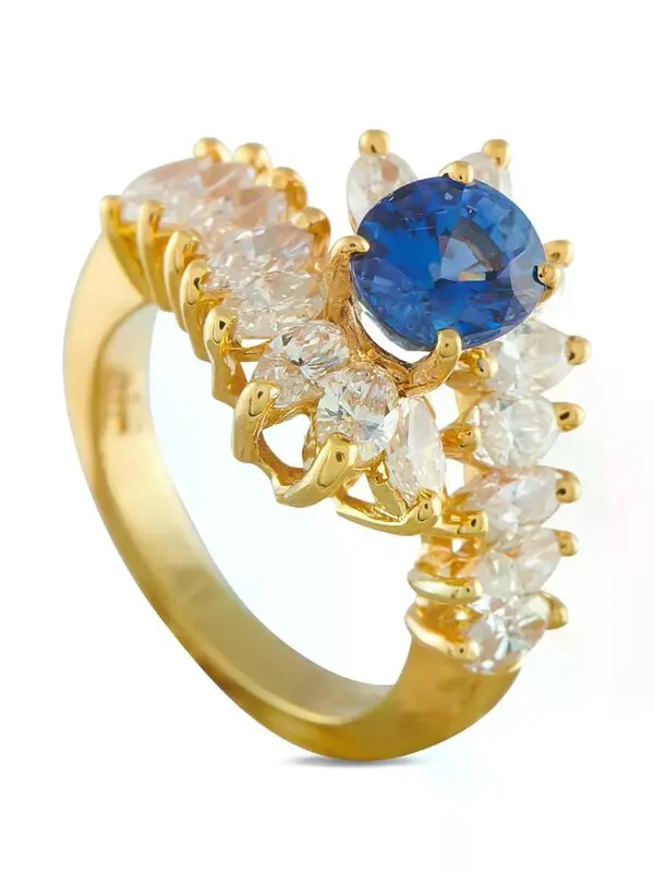 LB EXCLUSIVE Sapphire And Diamond Ring In 18k Yellow