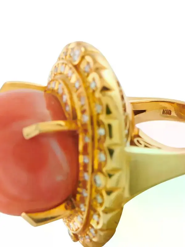 LB EXCLUSIVE Coral And Diamond Ring