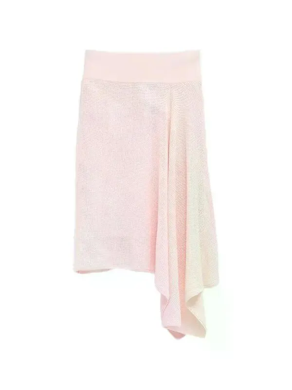 Jacquemus The Voile Asymmetric-hem Open-knit Midi Skirt - Pink