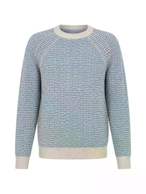 ROBERTO COLLINA Textured Knit Raglan Sleeve Sweater - Blue