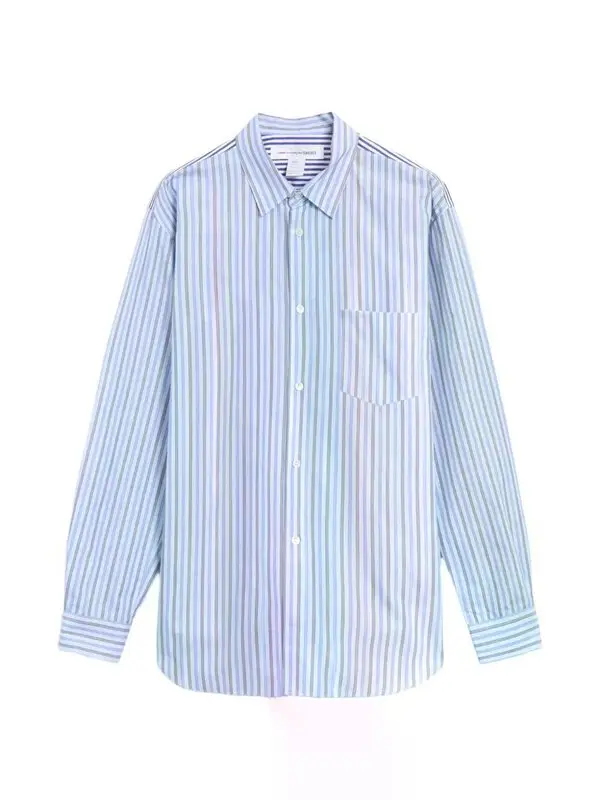 Comme Des Garçons Striped Long-sleeve Shirt - Blue