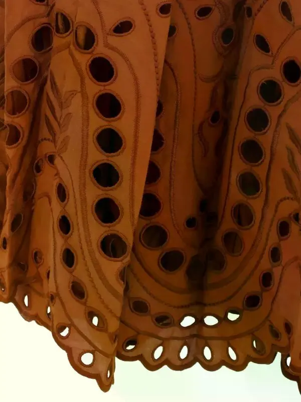 Charo Ruiz Ibiza Broderie Anglaise Strapless Midi Dress - Brown