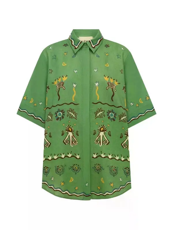 ALEMAIS Graphic Print Shirt - Green
