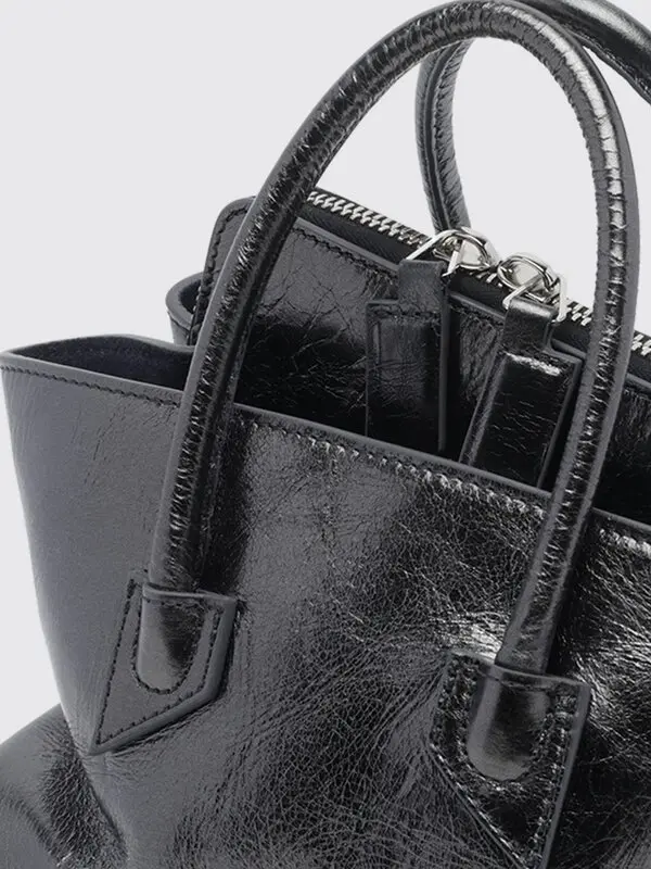 Attico La Passeggiata Mini Crackled Leather Bag
