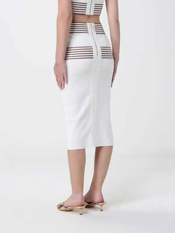 Elisabetta Franchi Jersey Midi Skirt - Ivory