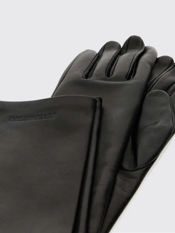 Balenciaga Leather Gloves - Black