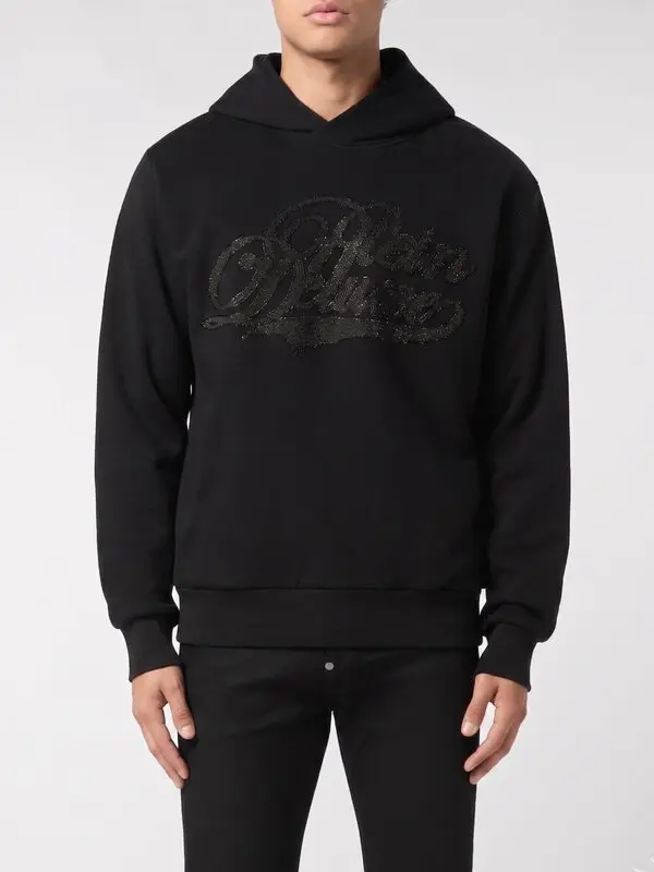 Philipp Plein Cotton Hoodie With Logo And Rhinestones