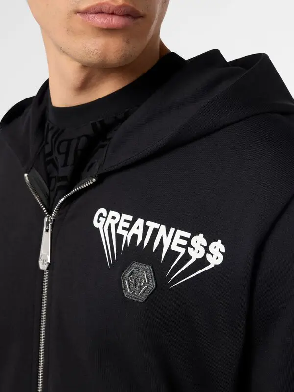 Philipp Plein Cotton Zip-up Hoodie - Black 1