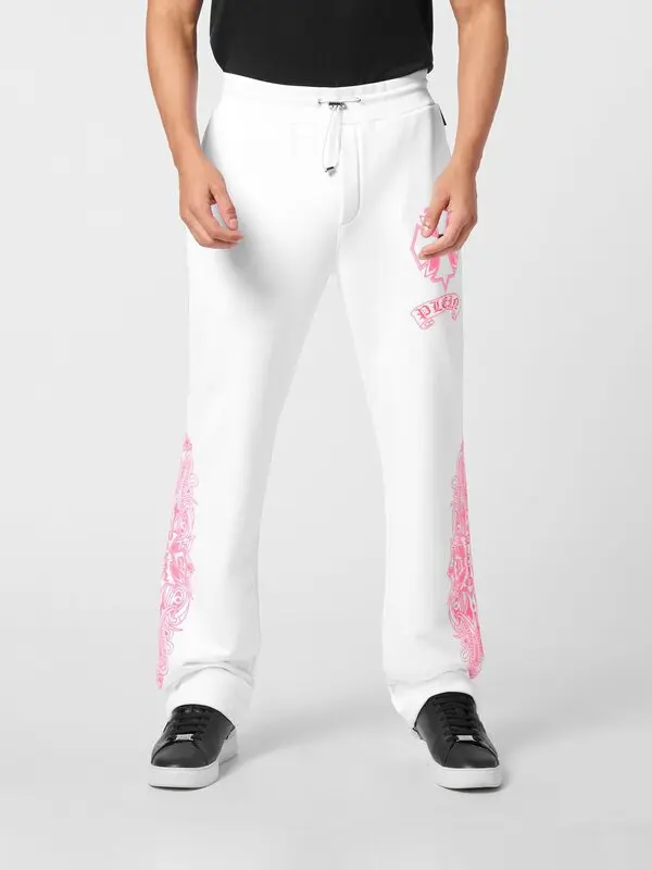 Philipp Plein Embellished Sweatpants - White