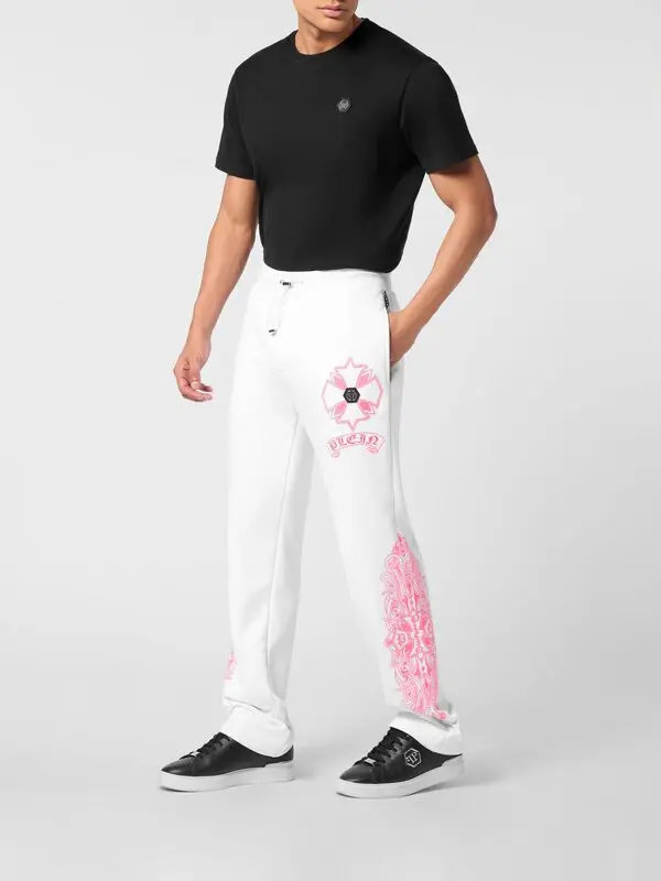 Philipp Plein Embellished Sweatpants - White