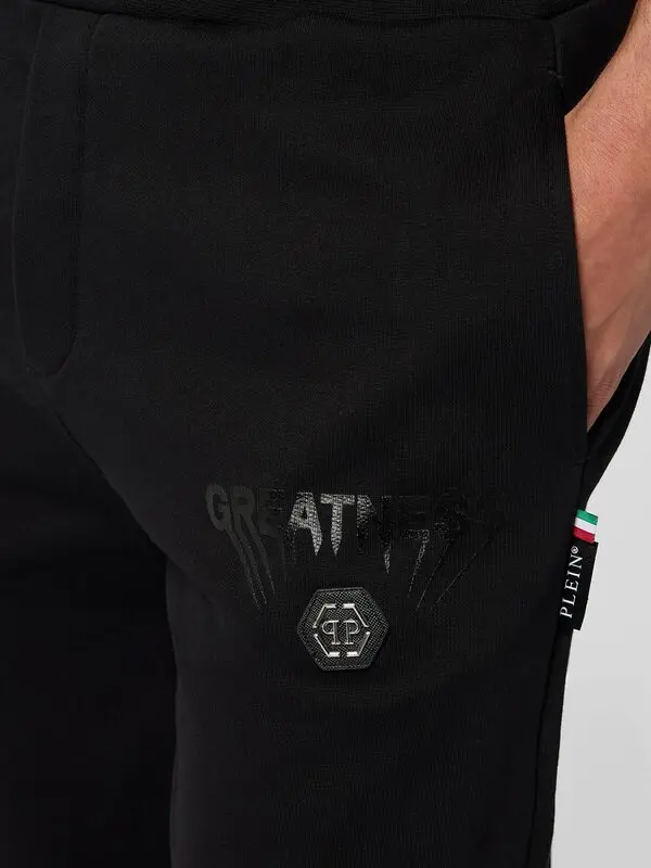 Philipp Plein Cotton Jogging Trousers With Logo Print - Black 1