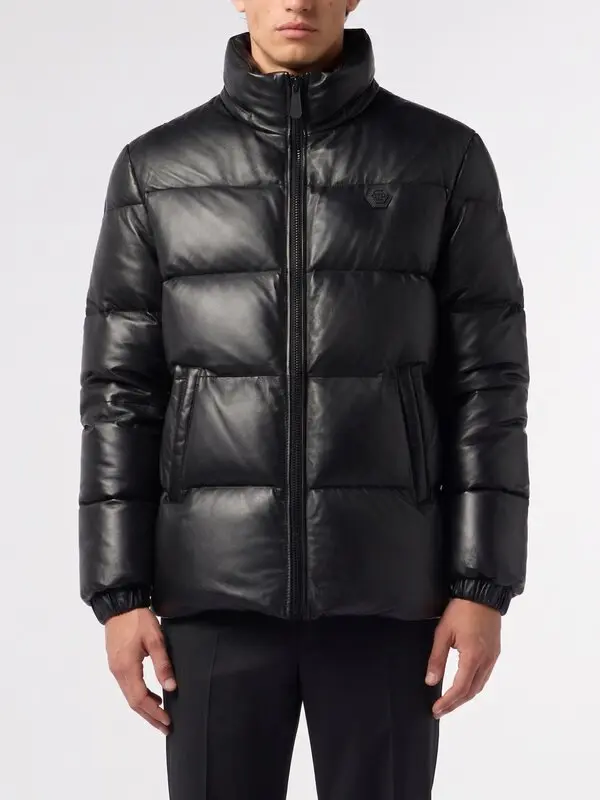 Philipp Plein Lambskin Down Jacket - Black