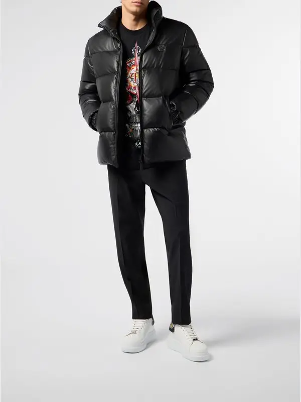 Philipp Plein Lambskin Down Jacket - Black