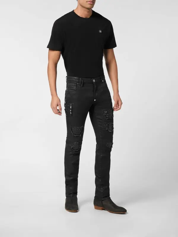 Philipp Plein Skinny Fit Distressed Denim Jeans
