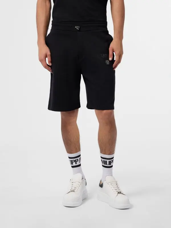Philipp Plein Cotton Jogging Shorts - Black 1