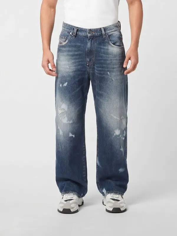 Philipp Plein Wide-leg Distressed Jeans - Denim
