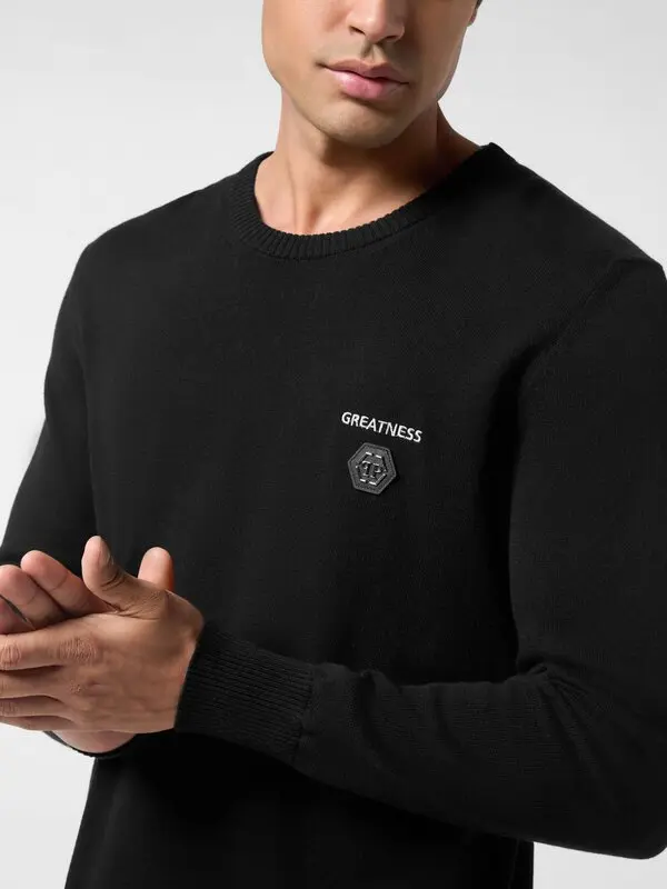Philipp Plein Wool And Cotton Blend Crewneck Jumper