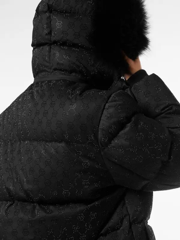 Philipp Plein Monogram Rhinestone Down Jacket