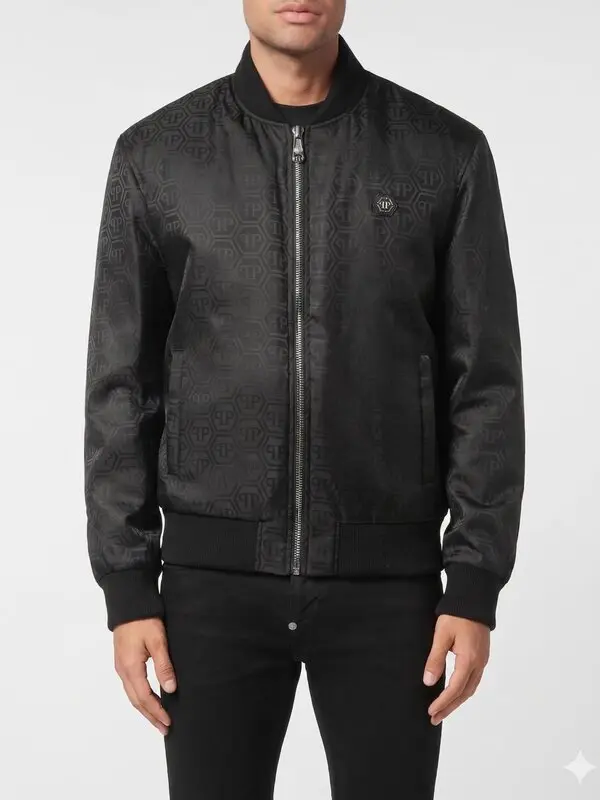 Philipp Plein Nylon Bomber Jacket With Hexagon Logo
