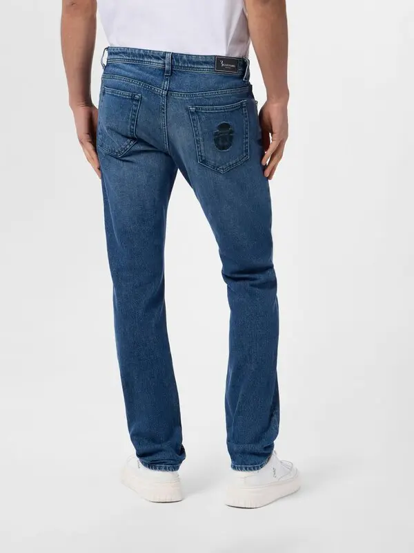 BILLIONAIRE Straight Leg Stretch Denim Jeans - Turquoise