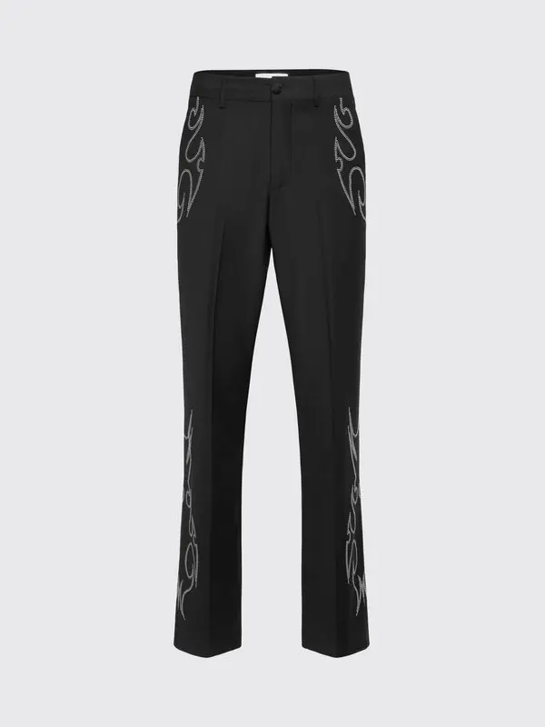 Philipp Plein Tailored Wool Trousers With Stud Embellishments