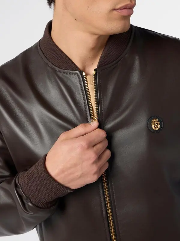 BILLIONAIRE Nappa Leather Bomber Jacket