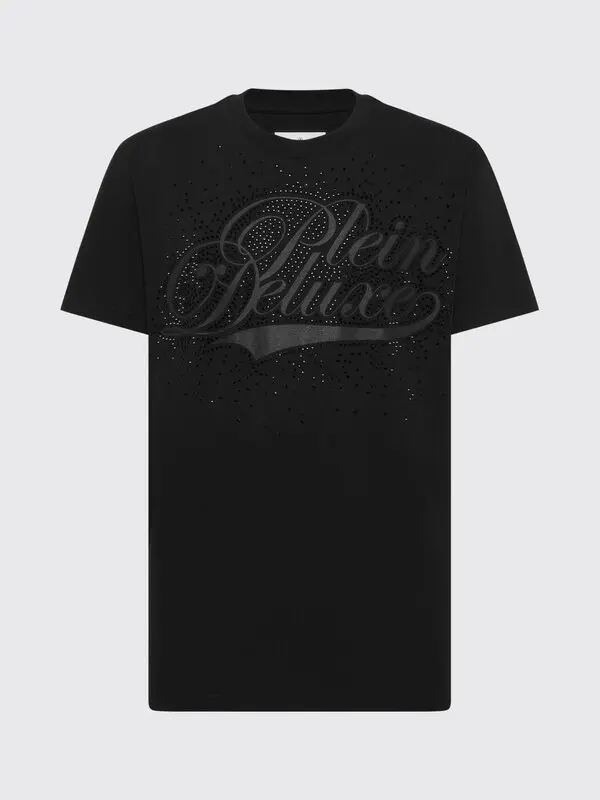 Philipp Plein T-shirt With Rhinestone Logo - Black