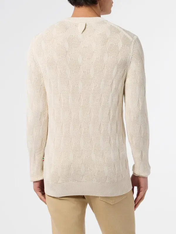 BILLIONAIRE Crewneck Sweater In Cotton And Silk Blend - White