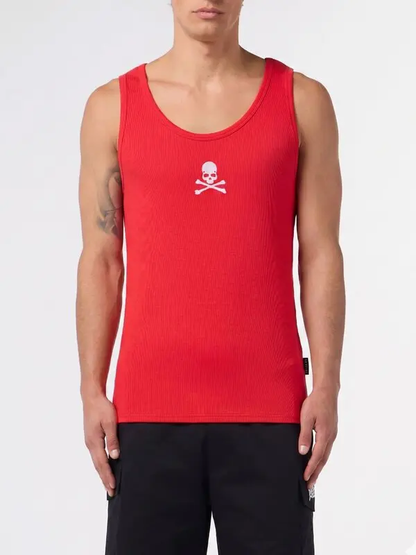 Philipp Plein Skull Cotton Tank Top