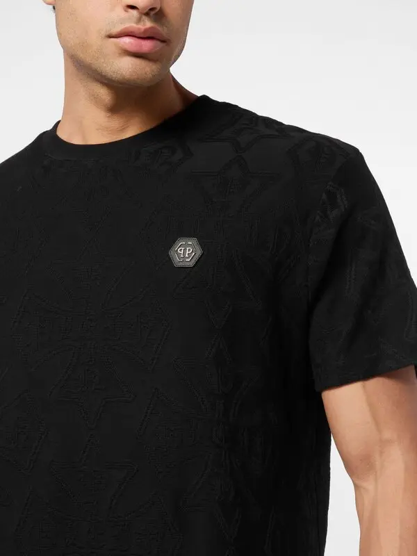 Philipp Plein Pp Jacquard Cotton T-shirt - Black