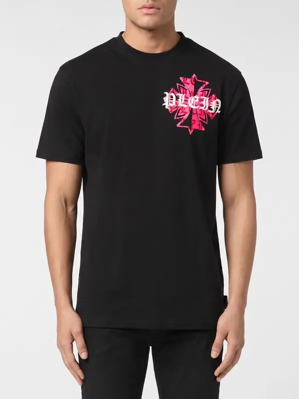 Philipp Plein Printed Cotton T-shirt - Black