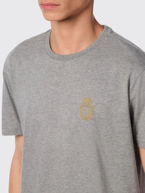 BILLIONAIRE Cotton T-shirt With Emblem - Grey