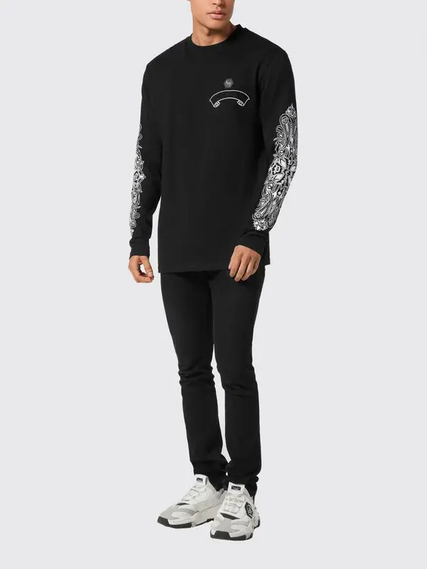 Philipp Plein Printed Cotton T-shirt - Black