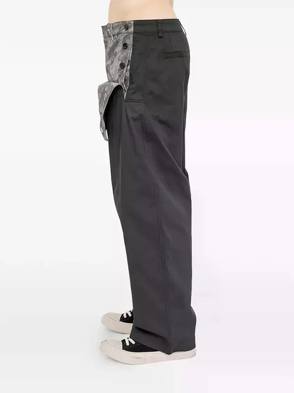 JUUN.J Camouflage Print Layered Panel Trousers