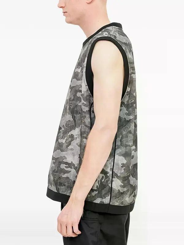 JUUN.J Camouflage-print Sleeveless T-shirt