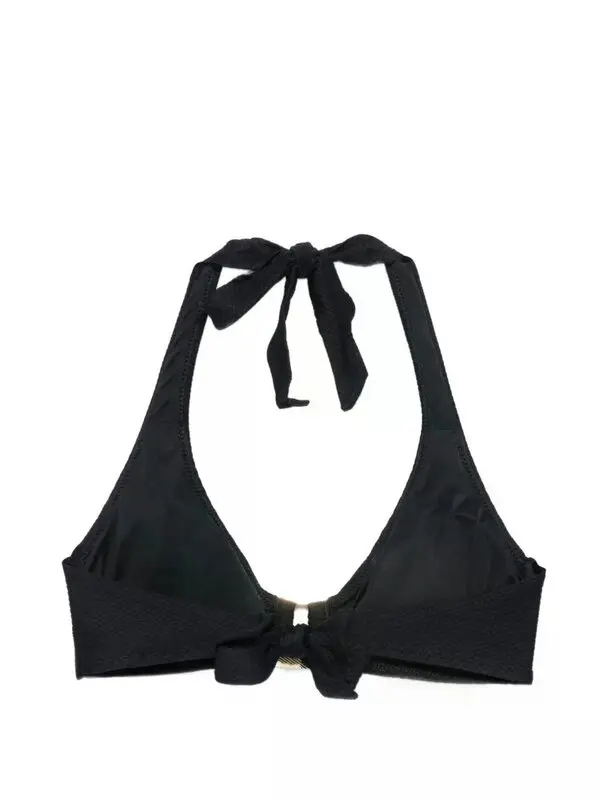 Heidi Klein Textured Halterneck Bikini Top - Black