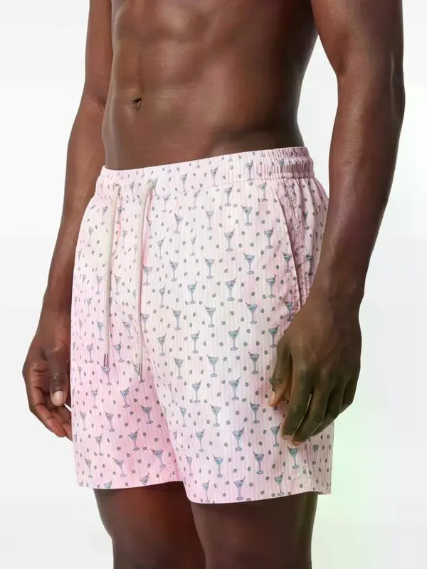 MC2 SAINT BARTH Lighting Micro Cocktail-print Striped Swim Shorts