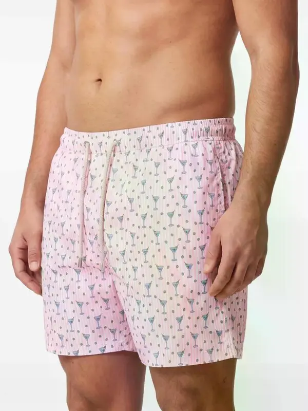MC2 SAINT BARTH Lighting Micro Cocktail-print Striped Swim Shorts