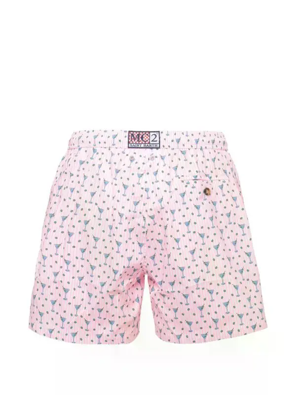 MC2 SAINT BARTH Lighting Micro Cocktail-print Striped Swim Shorts