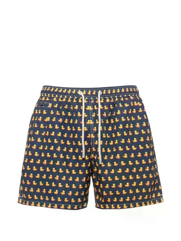 MC2 SAINT BARTH Lighting Micro Duck-print Swim Shorts - Blue