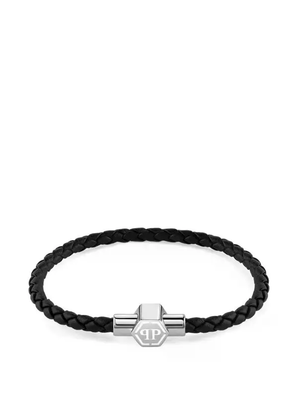Philipp Plein Enigma Braided Leather Bracelet