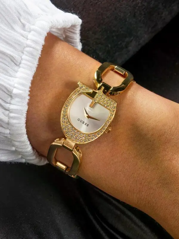 Guess Gia G-shaped Watch With Crystal Embellishments